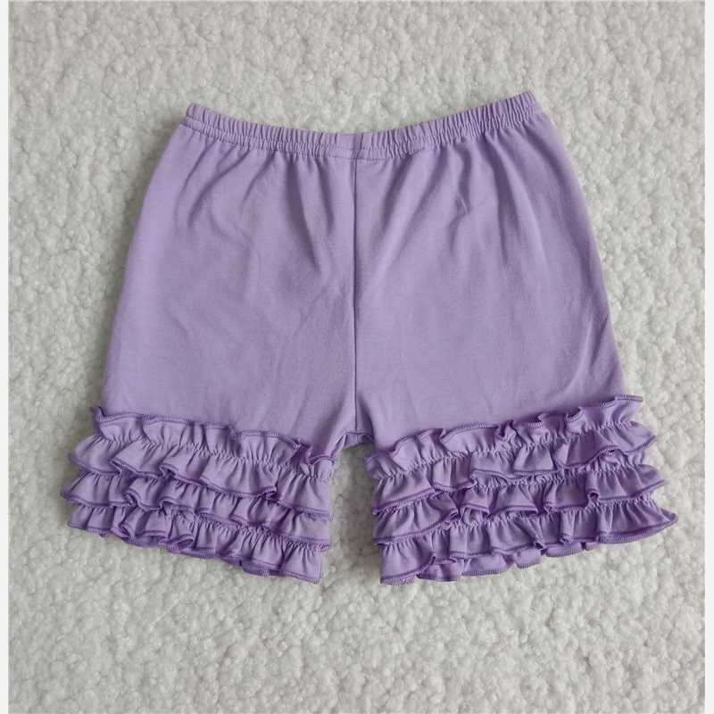 Purple ruffle cotton icing shorts – siblingstylesclothing.com