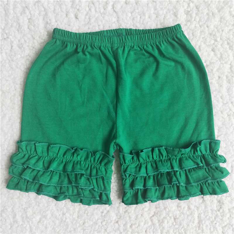 GREEN ruffle cotton icing shorts – siblingstylesclothing.com